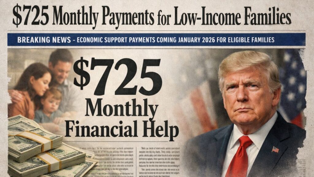 $725 Monthly Payments for Low-Income Families in January 2026 ...